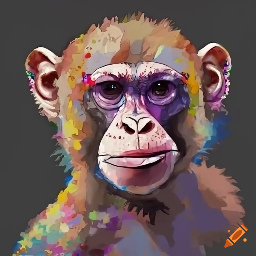 Draw a monkey in the style of nft