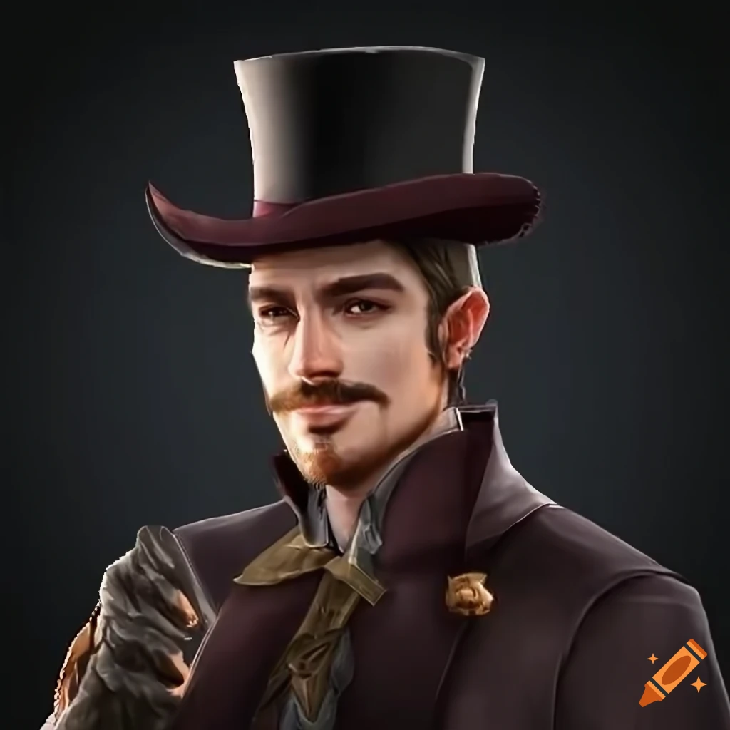 Handsome dnd male artificer, Victorian top-hat, portrait, 4k, high ...