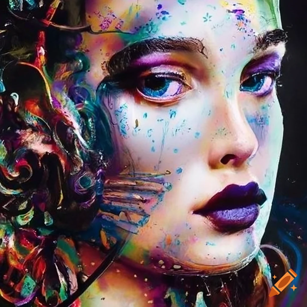 INTRICATE PORTRAIT OF A FEMALE HIGH FASHION MODEL, extravagant, facing ...