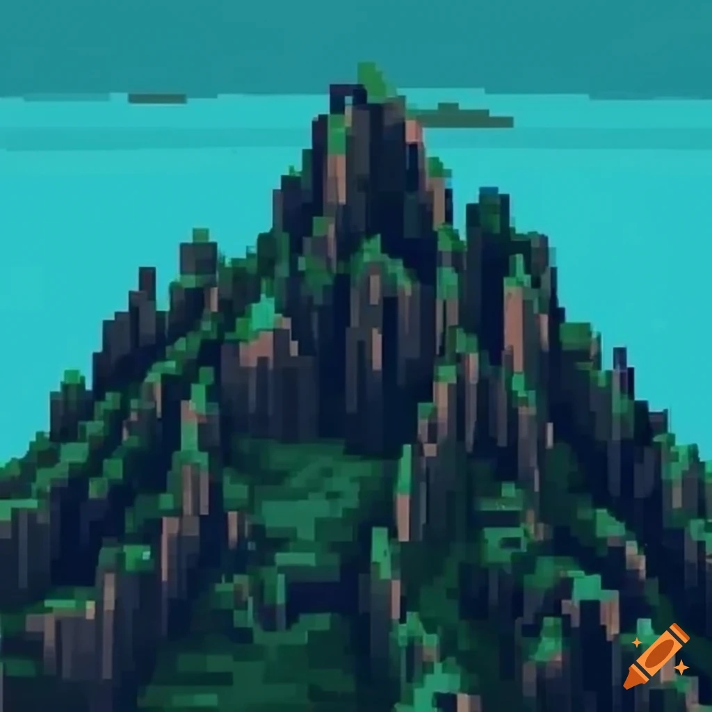 Pixelated mountain