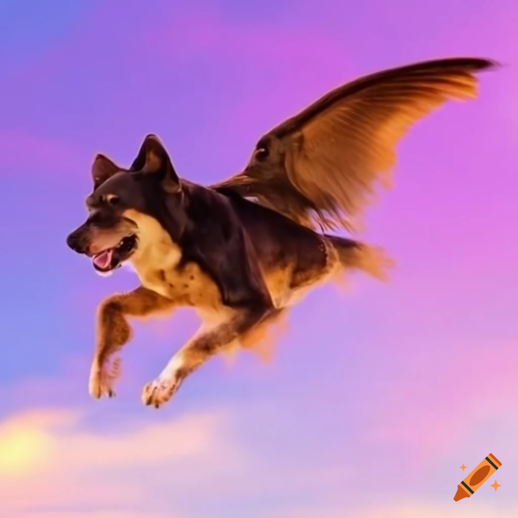 Dog flying on Craiyon