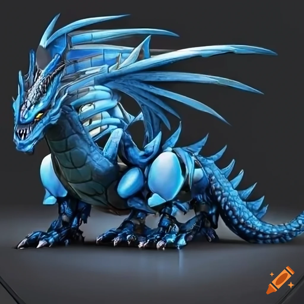 Blue robot dragon