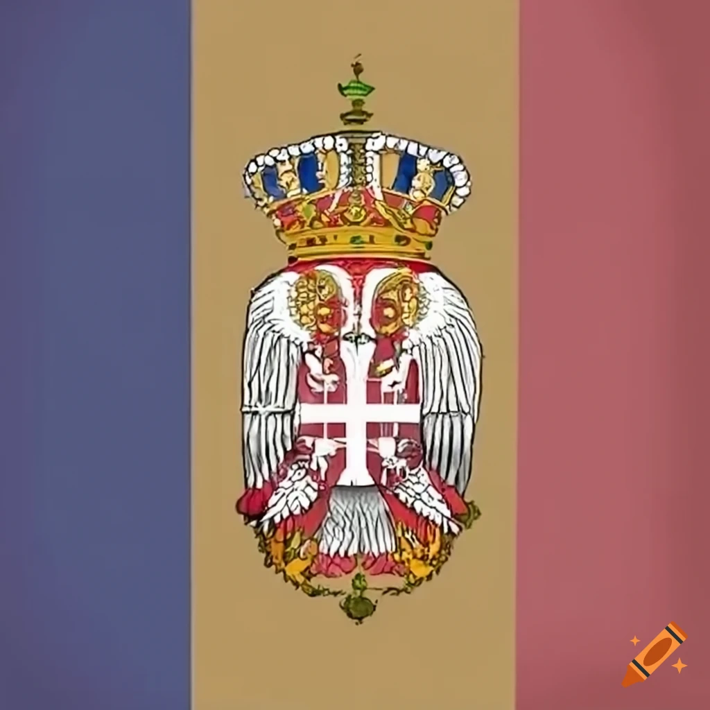 A flag fusion of serbia and romania on Craiyon