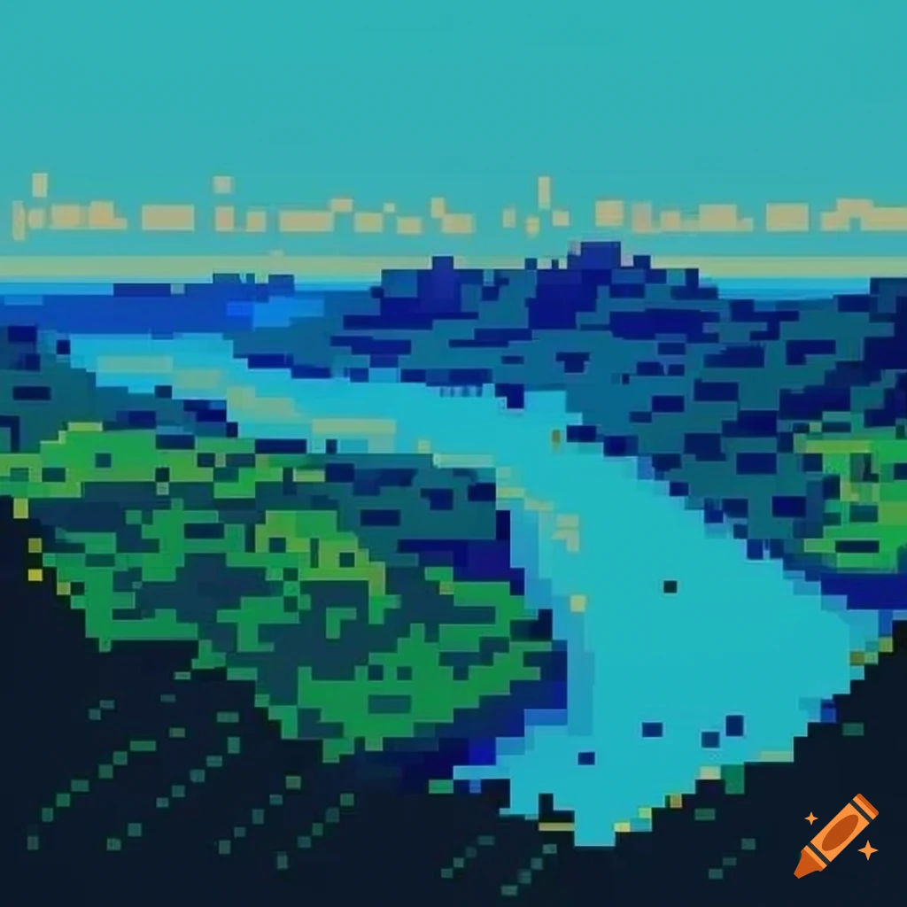 Danube river pixel art