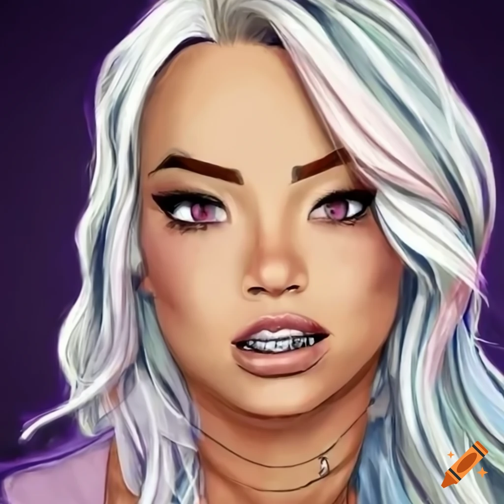 Portrait of liv morgan as cartoon character, simplified on Craiyon