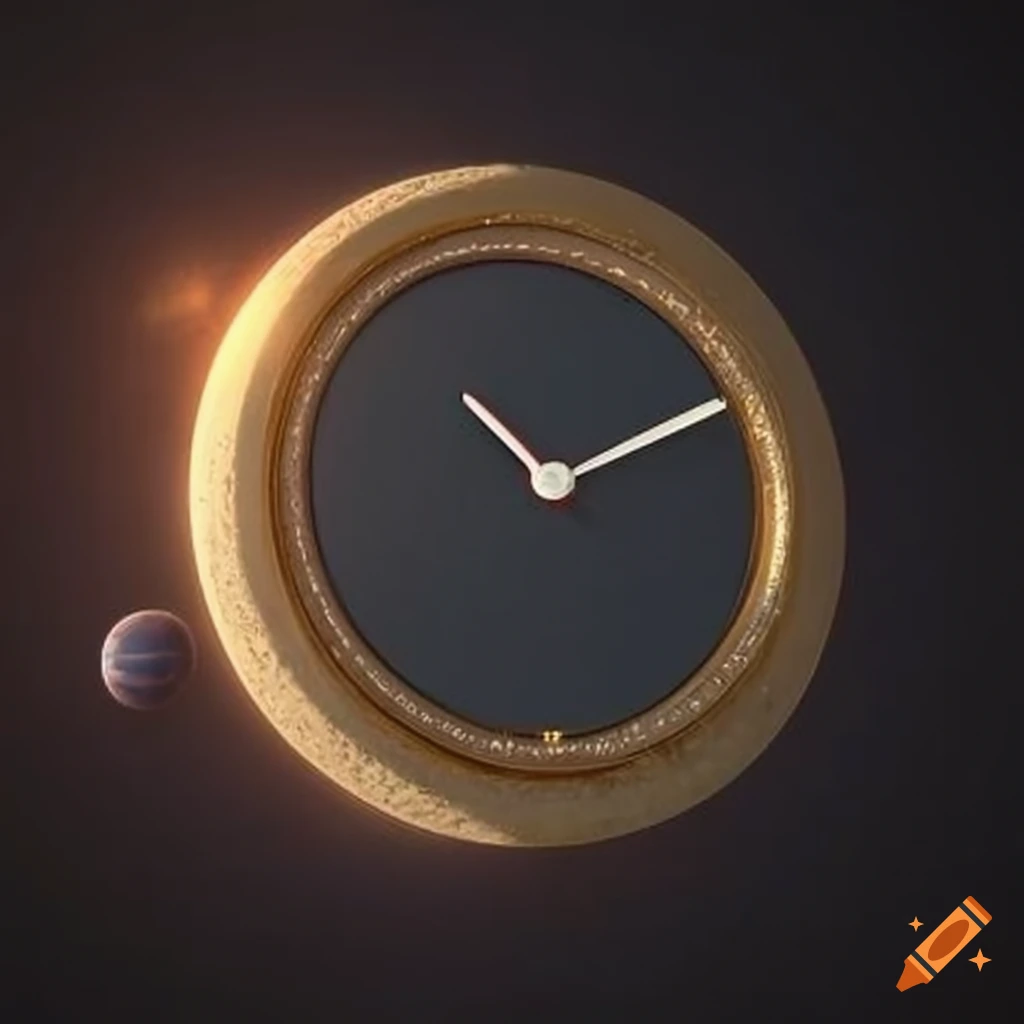 Cosmological clock with planets in orbit around the sun on Craiyon