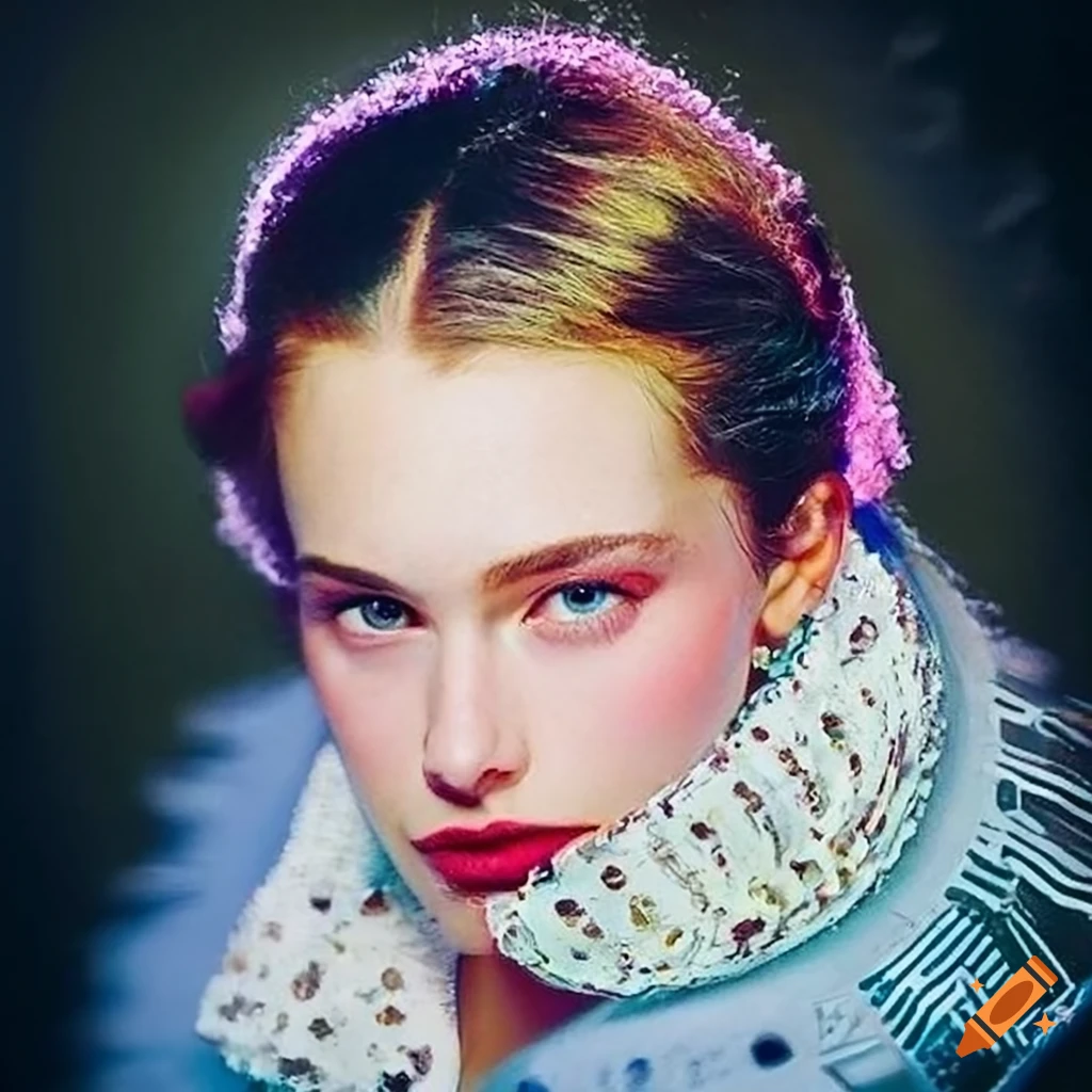 INTRICATE PORTRAIT OF A FEMALE HIGH FASHION MODEL, extravagant, facing ...