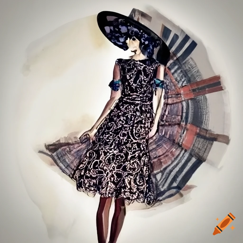 Fashion, dress and hat and shoes, in fancy dynamic unknown modern new ...