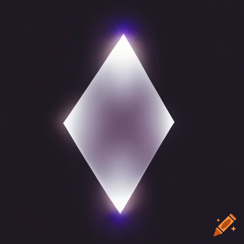 White neon inverted triangle with black background