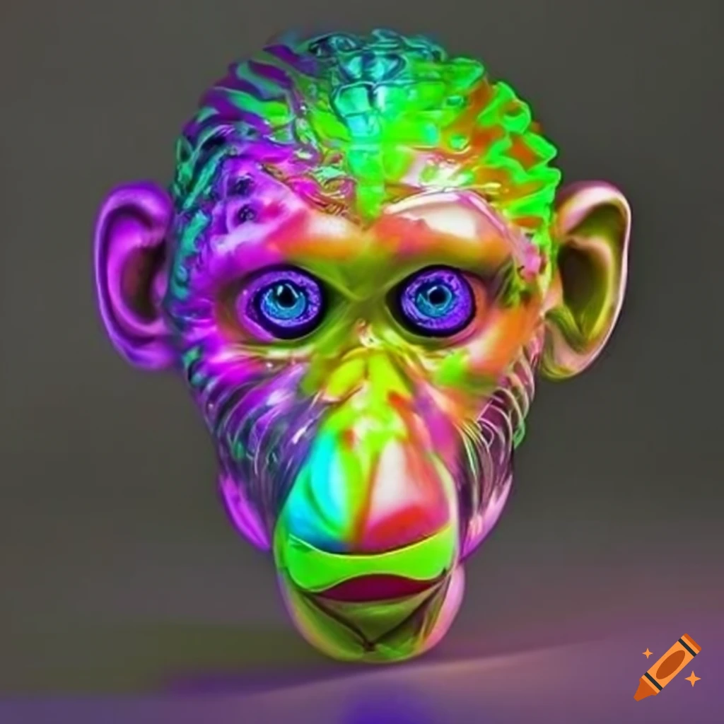 Crazy monkey bold colors prata fluorescent