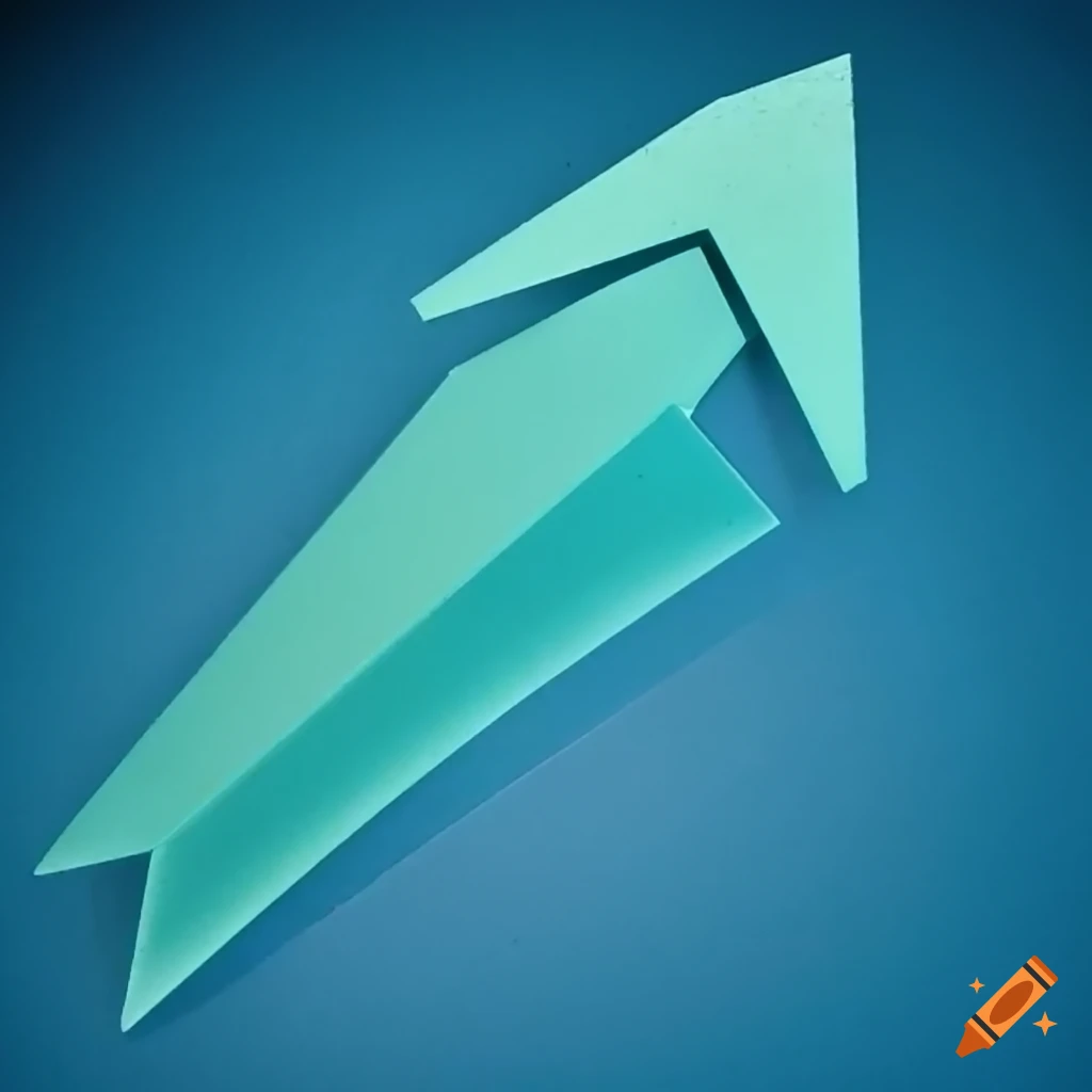 A turquoise arrow showing project progression on Craiyon