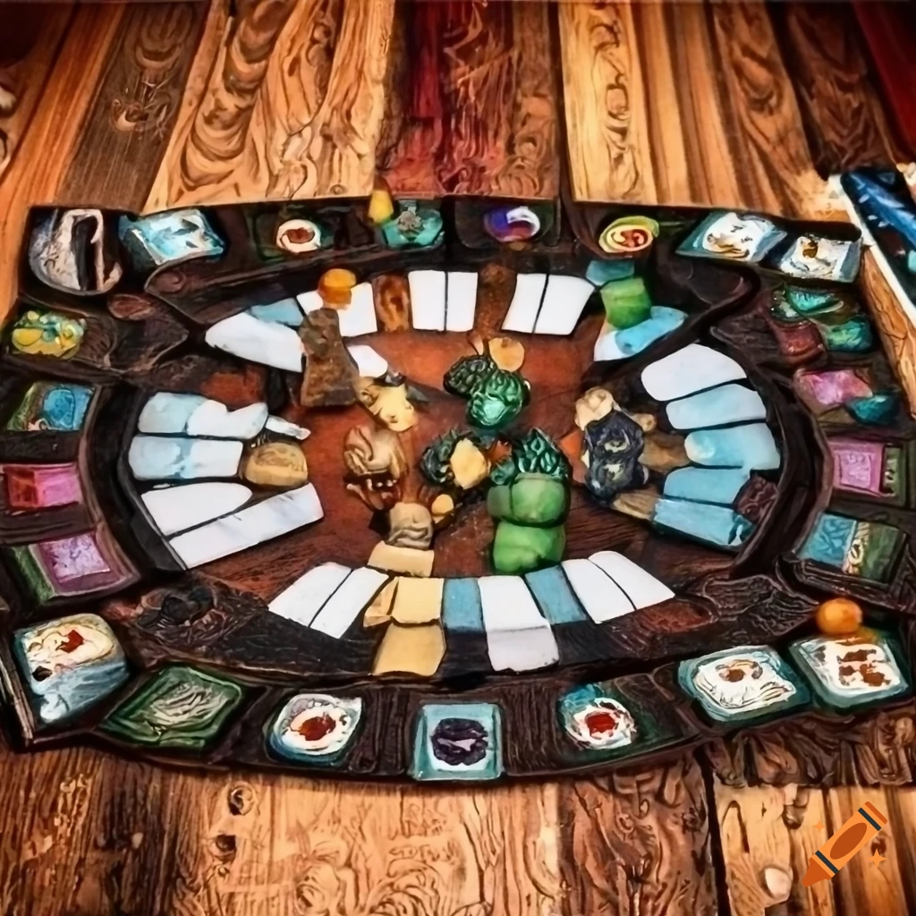 Table top game board pieces party characters dungeons & dragons