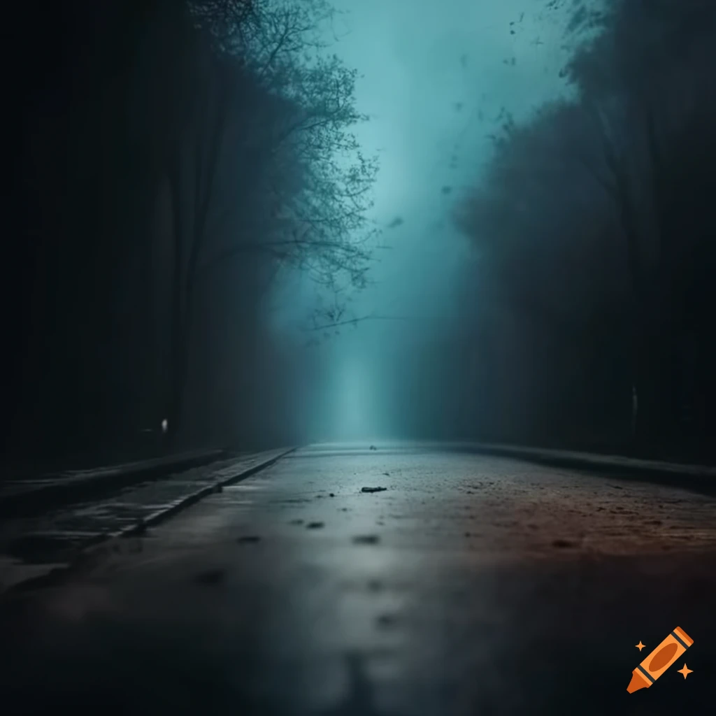 Dark Road From Side