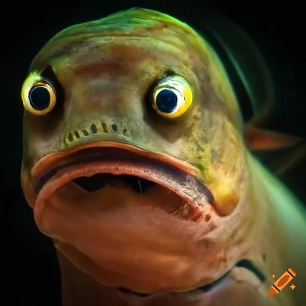 A unique creature, combining elements of a fish, hulk, and pig on Craiyon