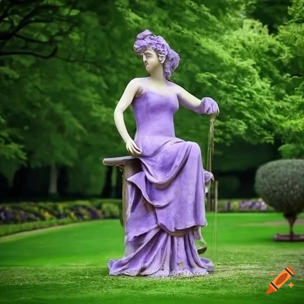 From the luxembourg gardens, a lavender statue of a beautiful blonde ...