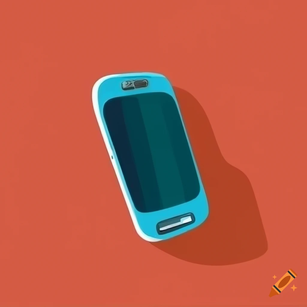 Cell phone vector style illustration bold colors