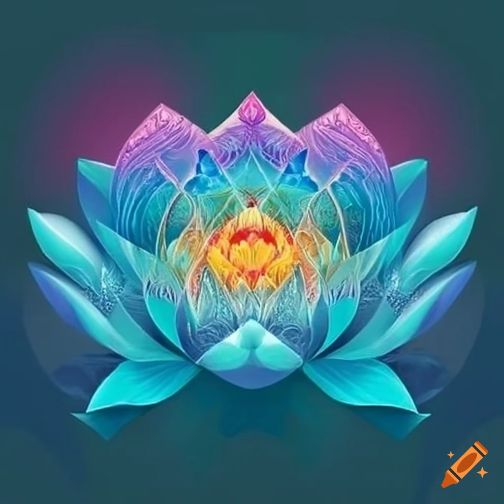 Lotus flower created from blue flames