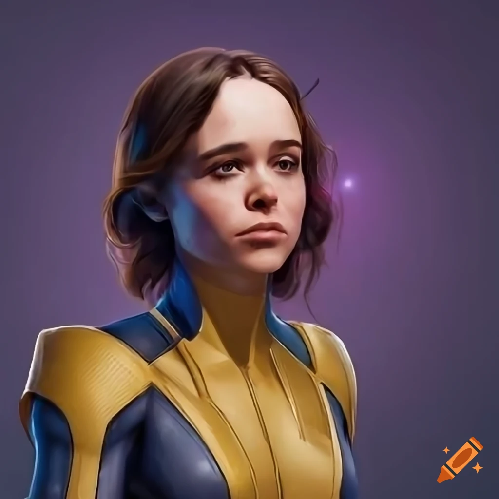 Digital, up close head and torso shot of, marvel's avengers, ellen page ...