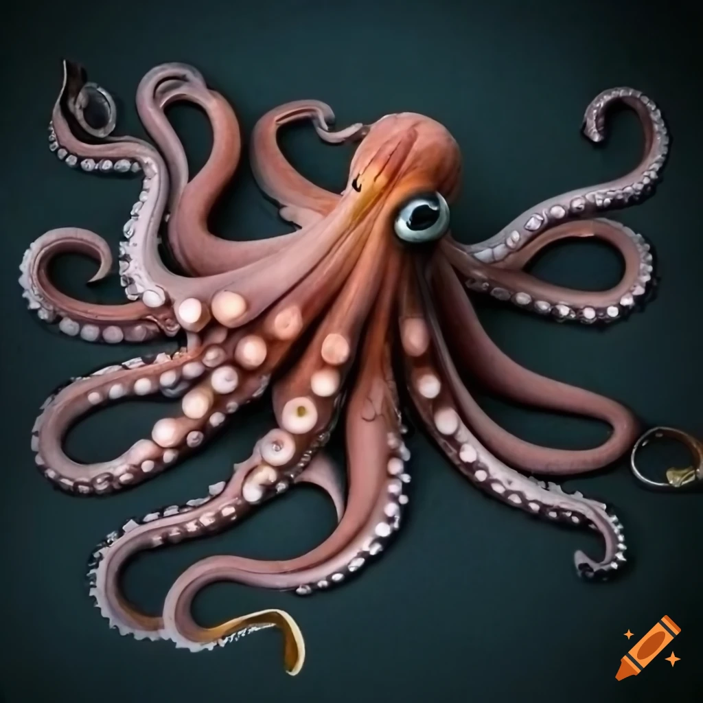 **an octopus featuring metal gear like tentacles and body, with cogs ...