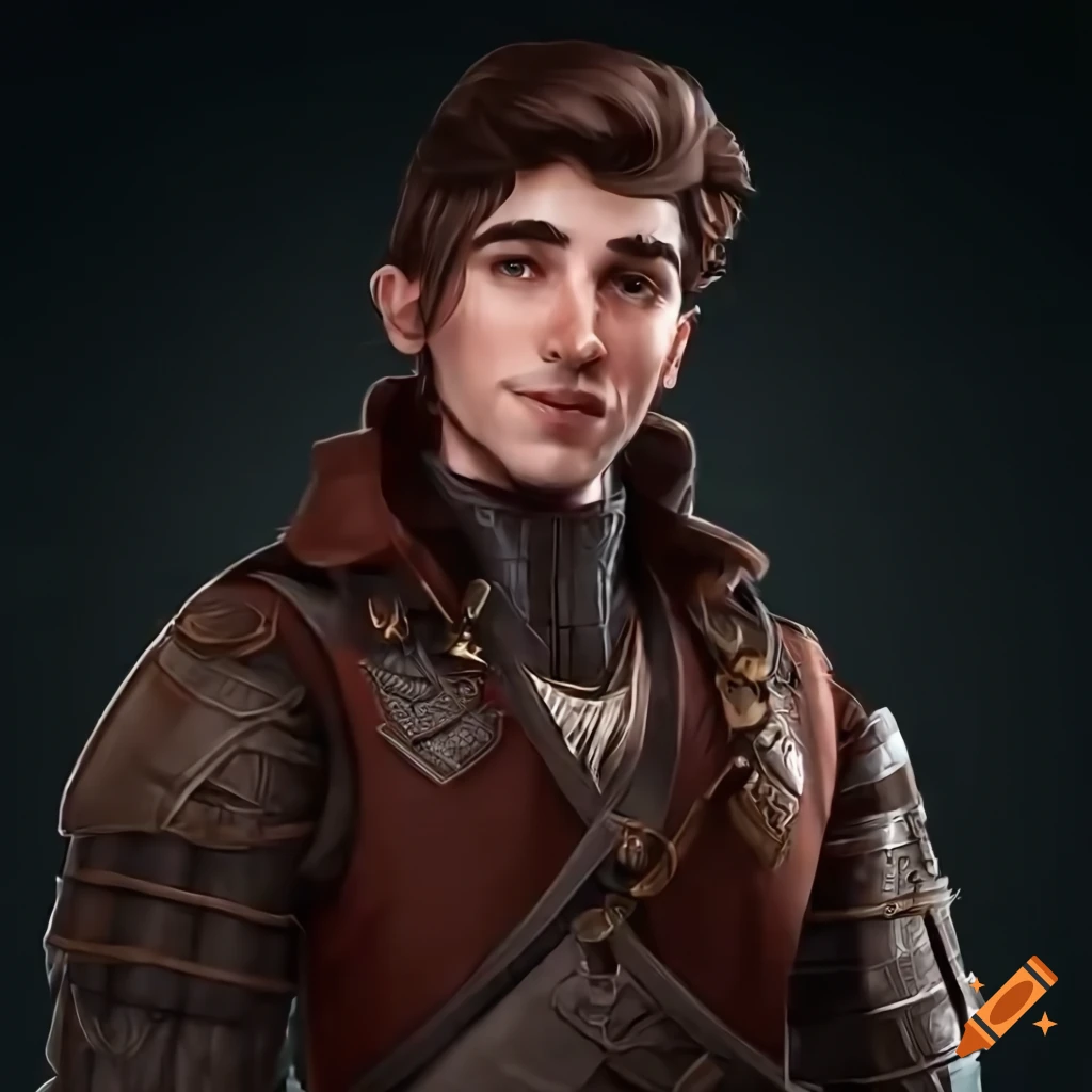 Young handsome dnd male artificer, wearing victorian top-hat and ...