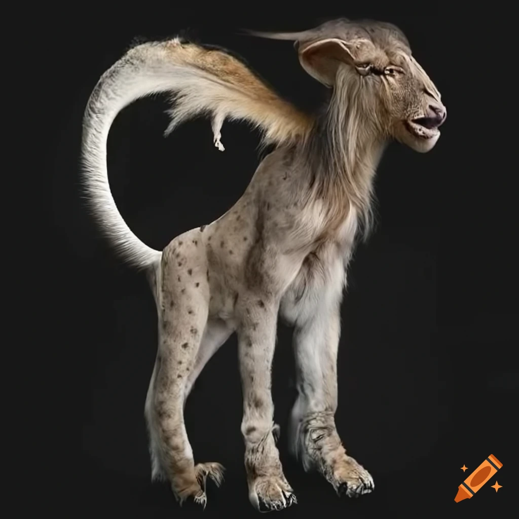 A mytical hybrid creature with a mixture of features of both goats and ...