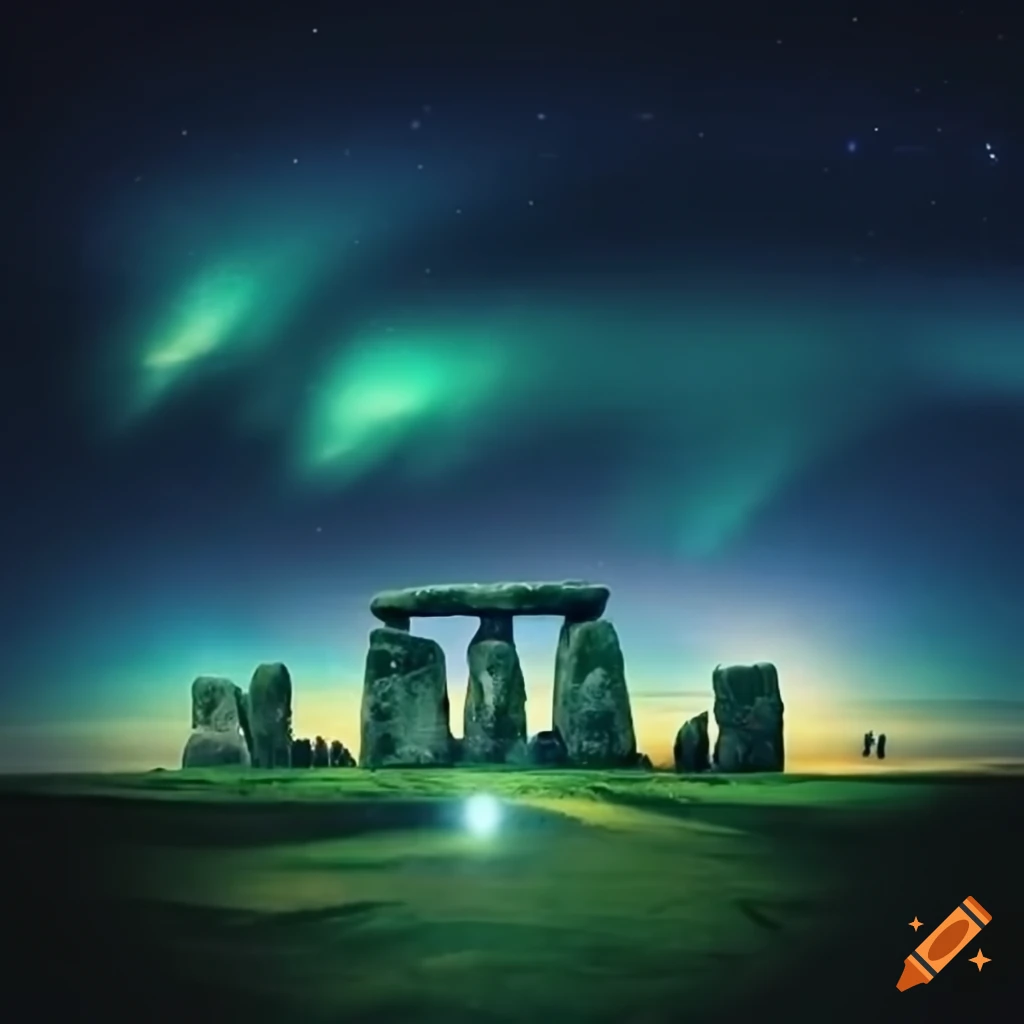 A mystical night over stonehenge, the druids chanting, the rain is falling, the solstice is here ...