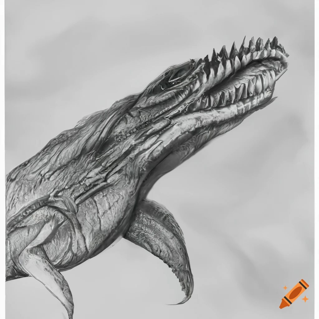 An old spermlike ningen creature with long and massive body,rough skin ...