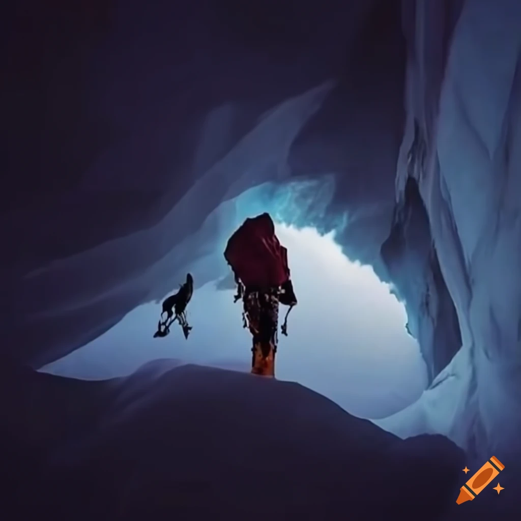 Mountaineering falling crevasse