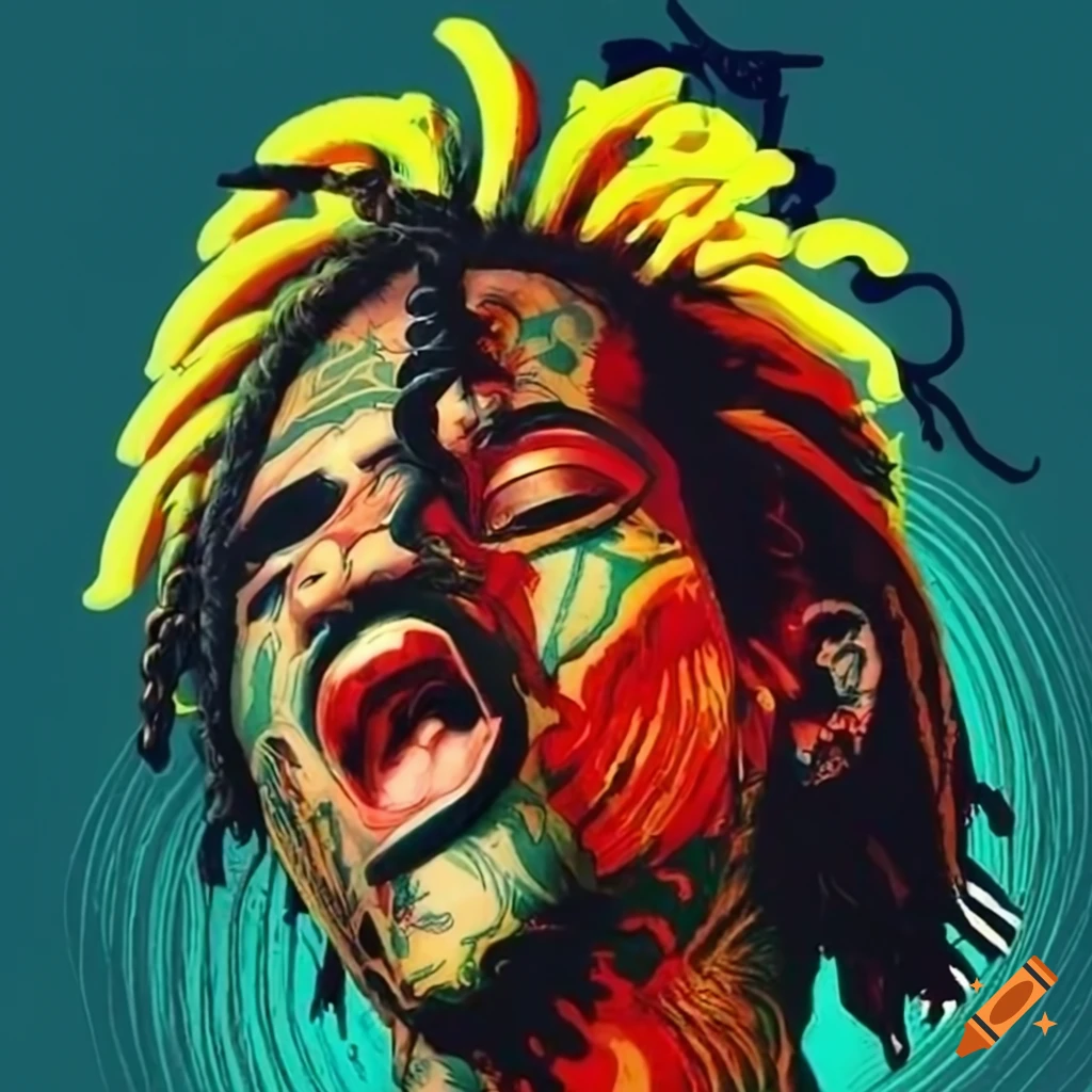 A_vintage propaganda poster of a rasta_with_cables_instead_of ...