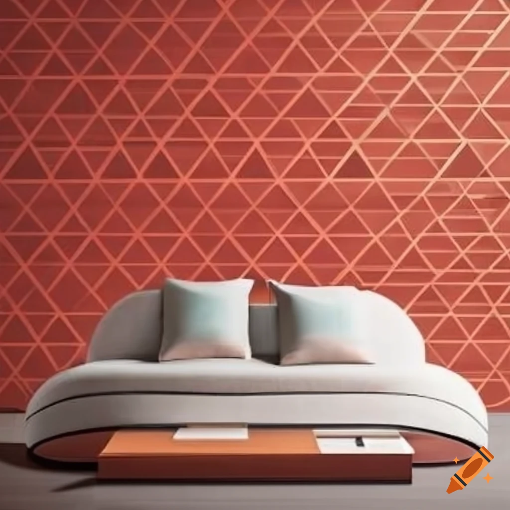 Contemporary interior showcasing stylish geometric wall patterns on Craiyon