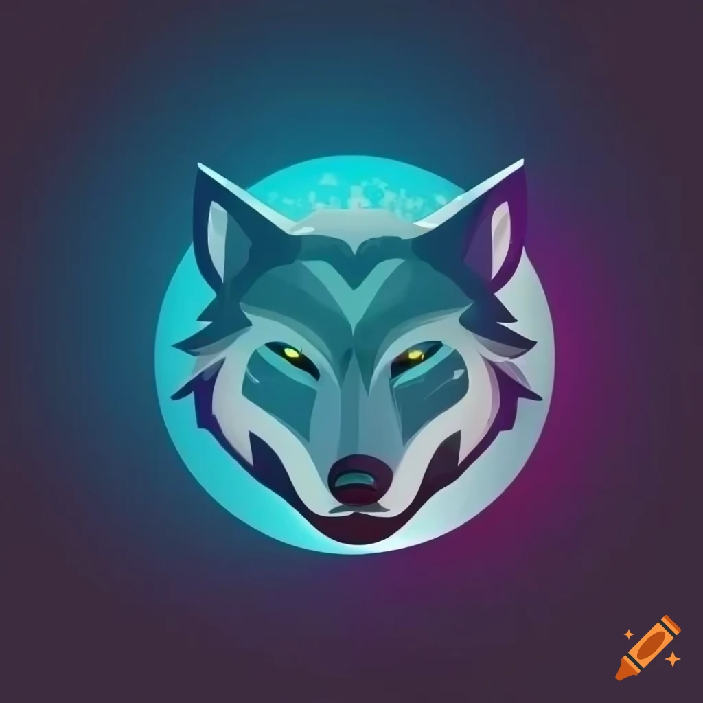 Moon logo with a fierce wolf on Craiyon
