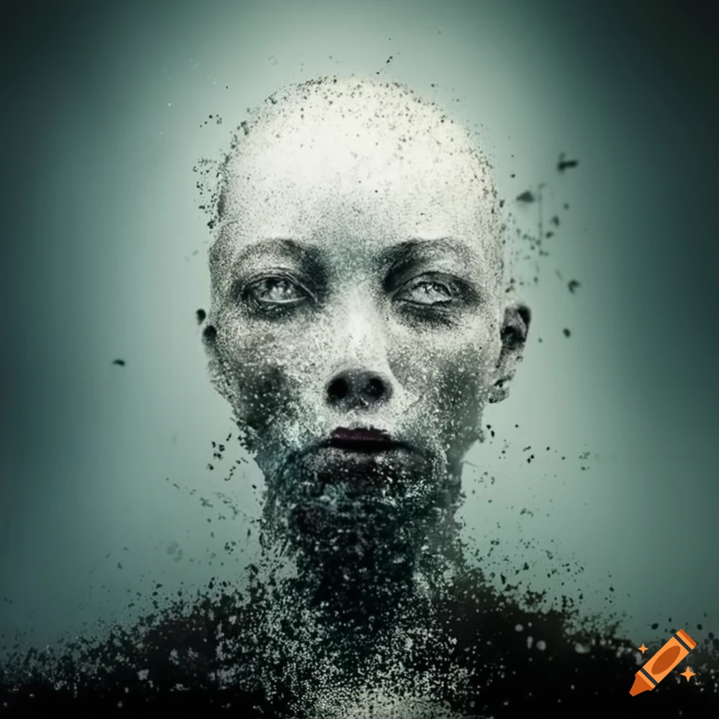 A human being created out of dust on Craiyon