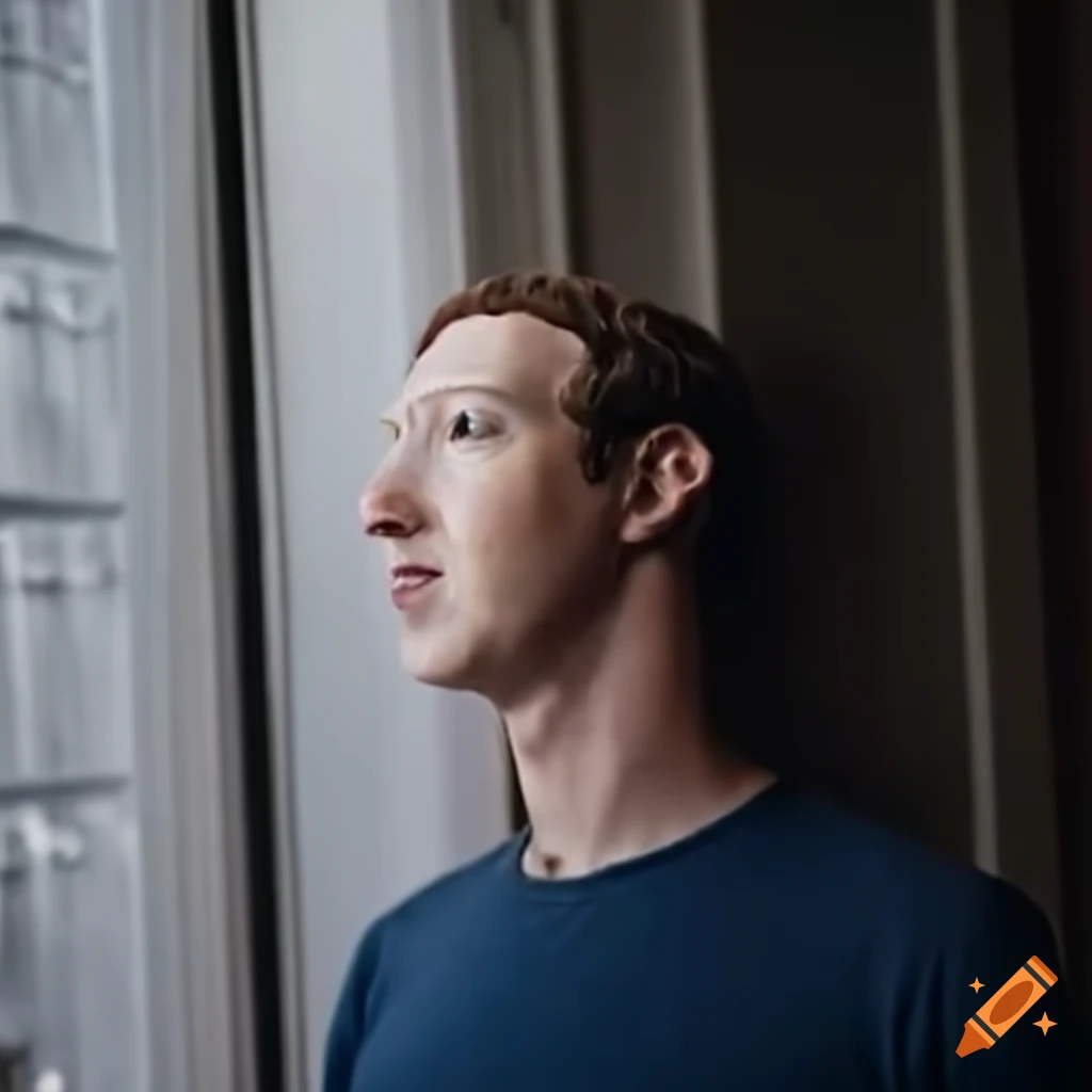 Mark zuckerberg staring through a window on Craiyon
