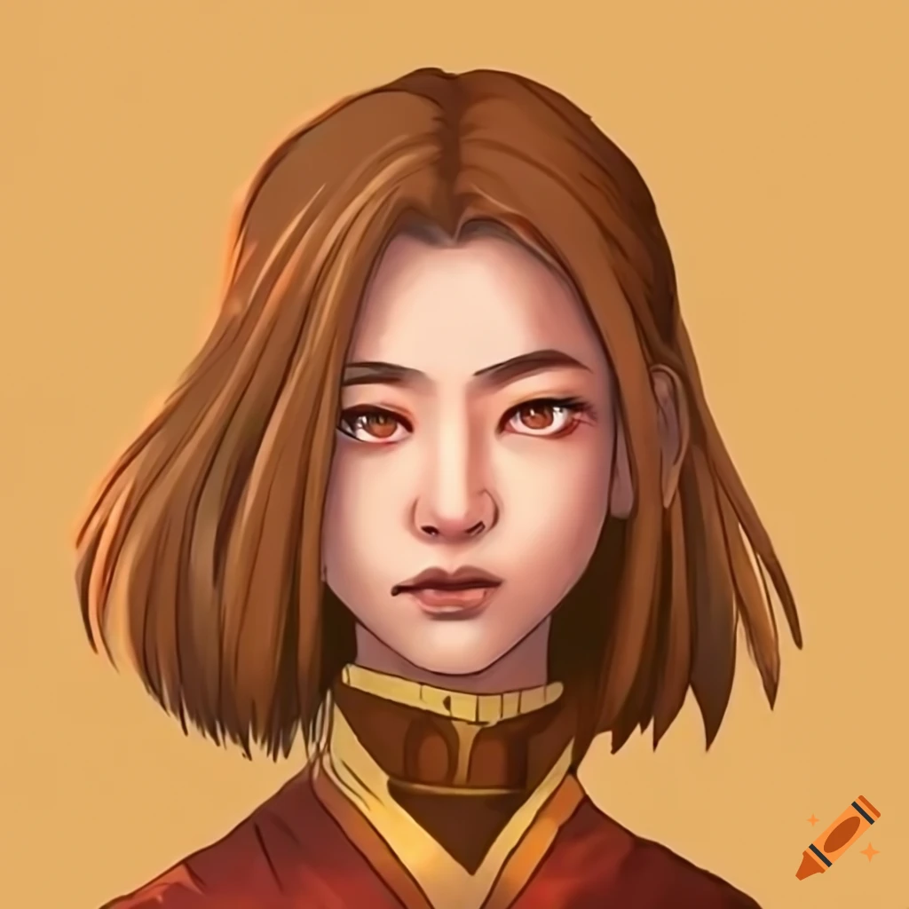 Blonde Asian Female fire bender With Hazel Eyes in style of avatar the ...