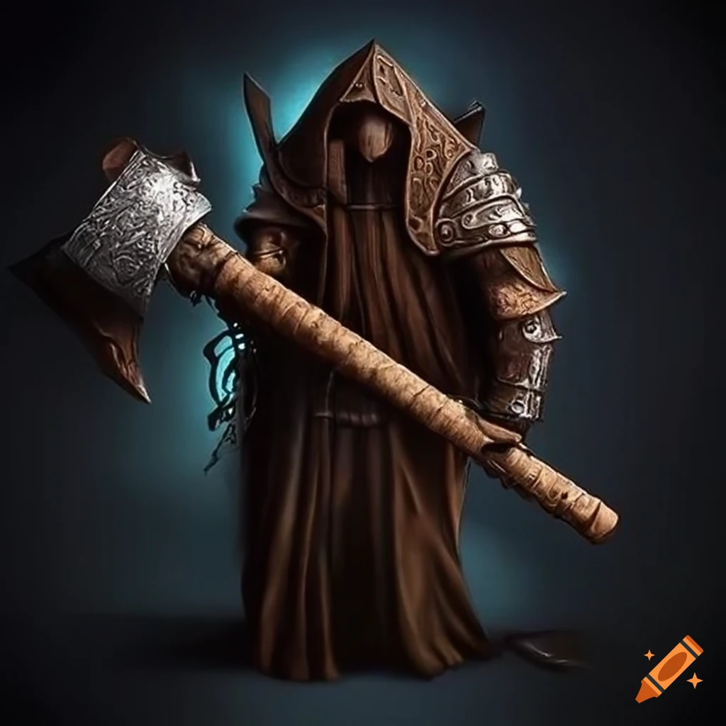 Fantasy executioner hooded axe on Craiyon