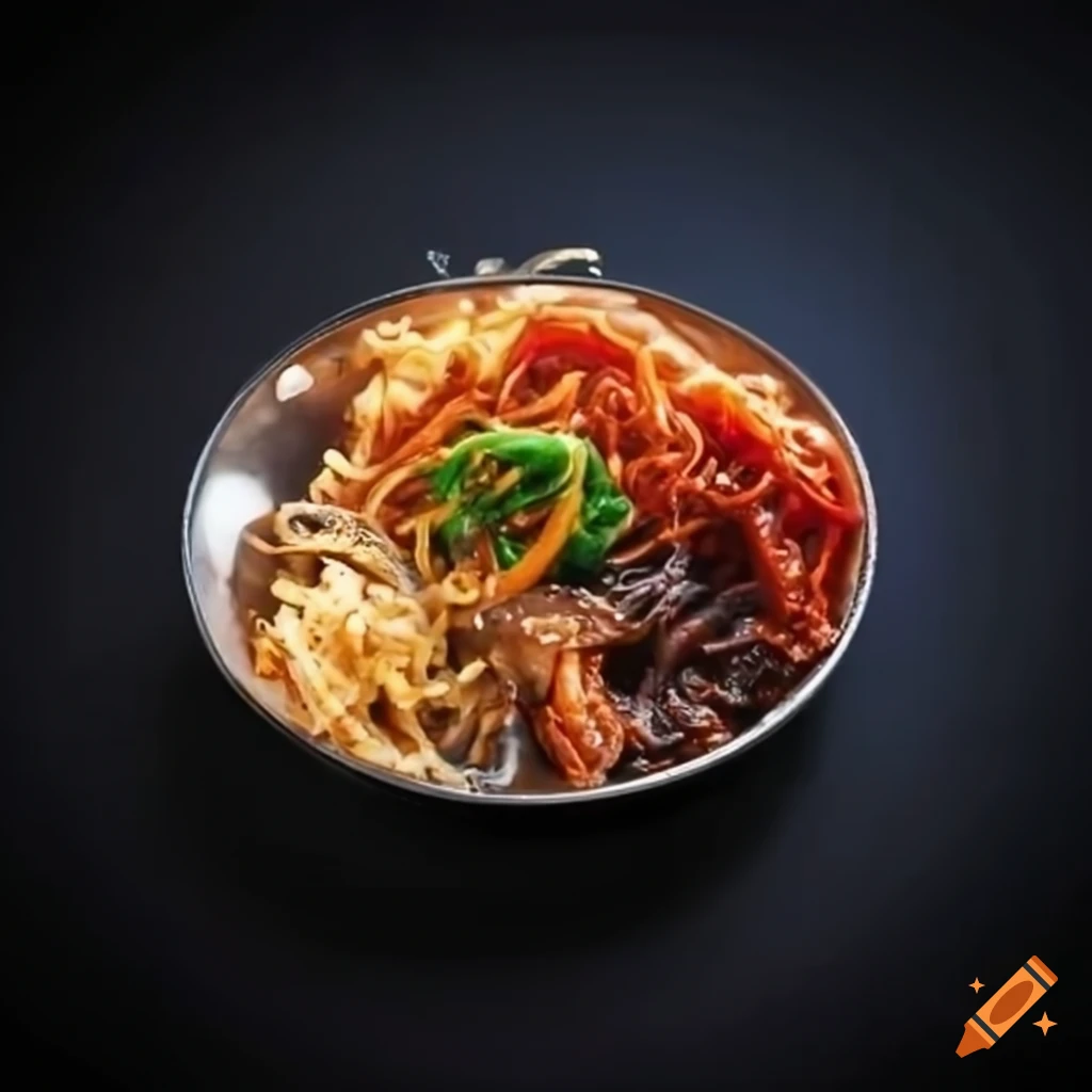 Korean food on plate on Craiyon