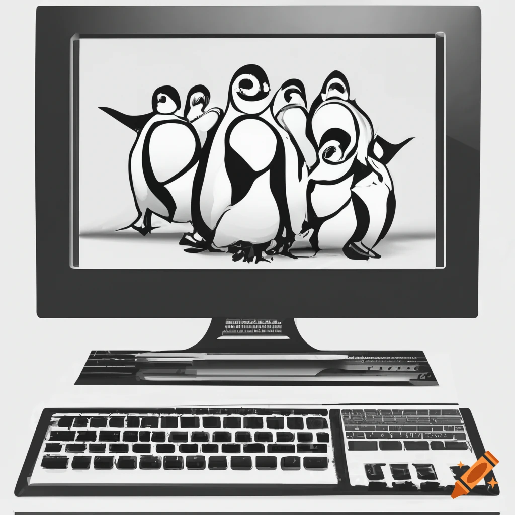 Penguin Logo Computer Linux Tux Minimalism, Tux, Ubuntu, Logo,