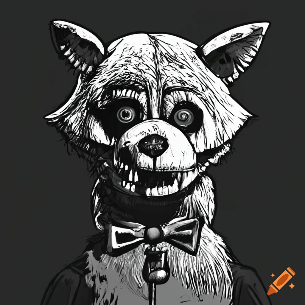 Abandoned raccoon animatronic from Five Nights at Freddy's game on Craiyon