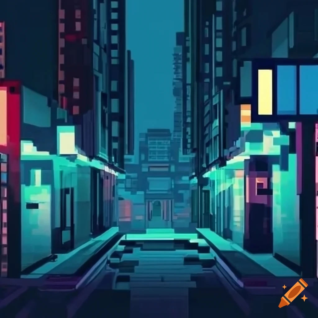 Pixel street view city