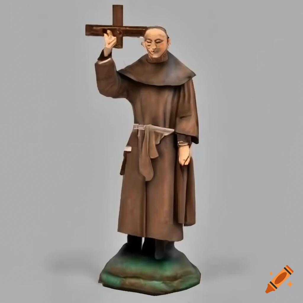 A franciscan monk with a large protestant cross in the style of the ...