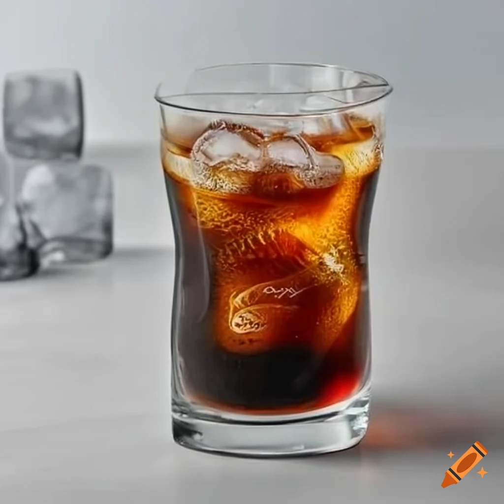 Gorgeous glass of coca cola with ice on table on Craiyon