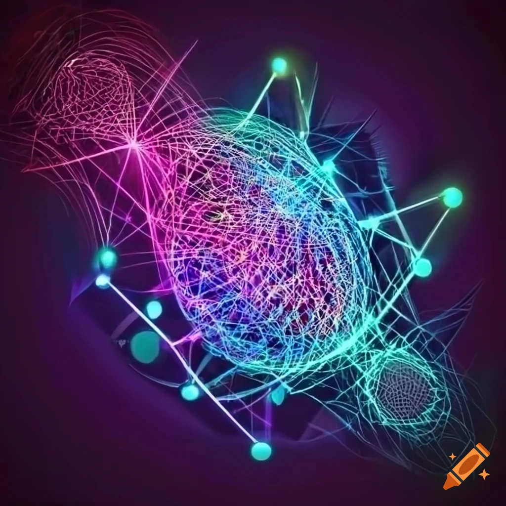 Abstract 3d network communication with futuristic design and digital ...