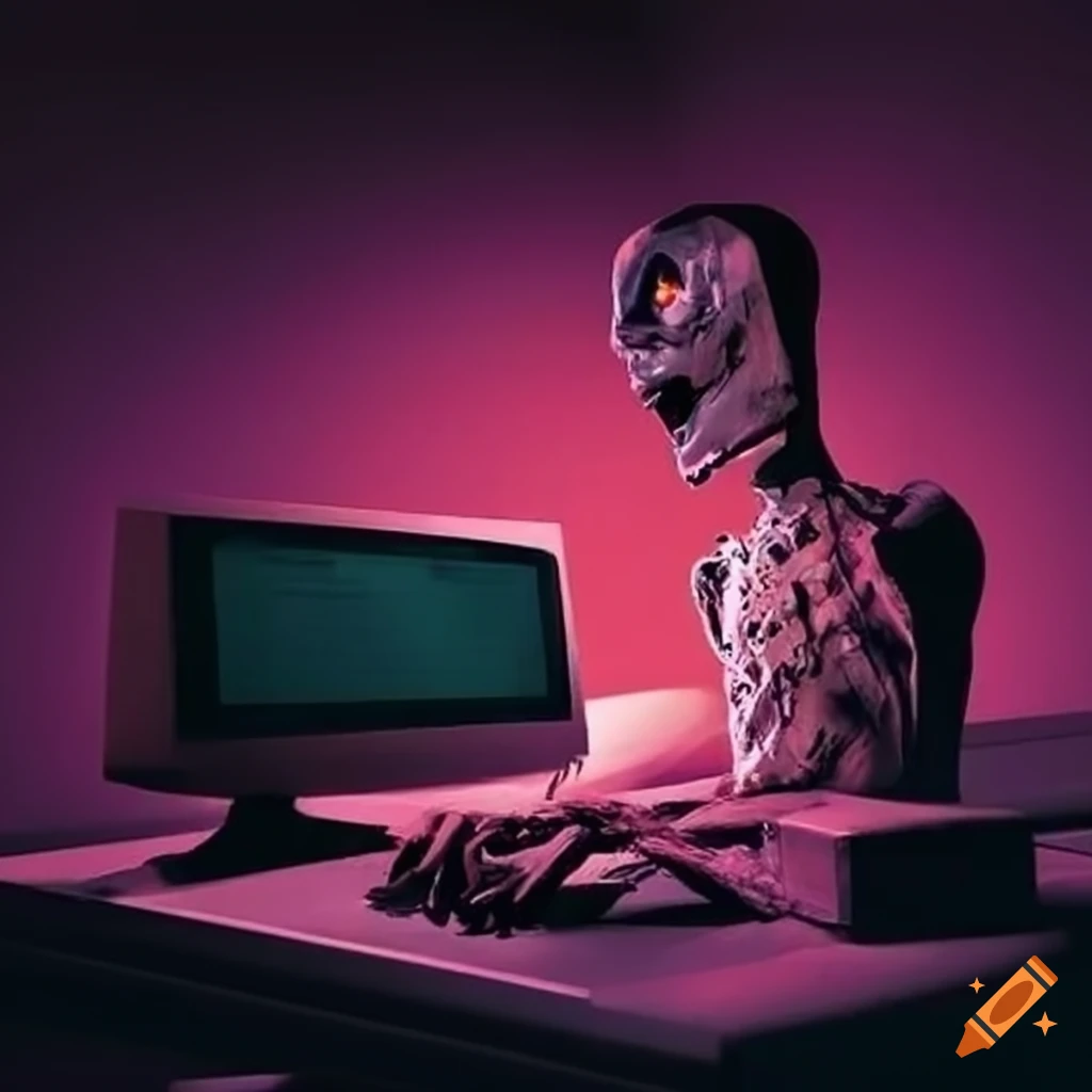 Computer on its deathbed on Craiyon