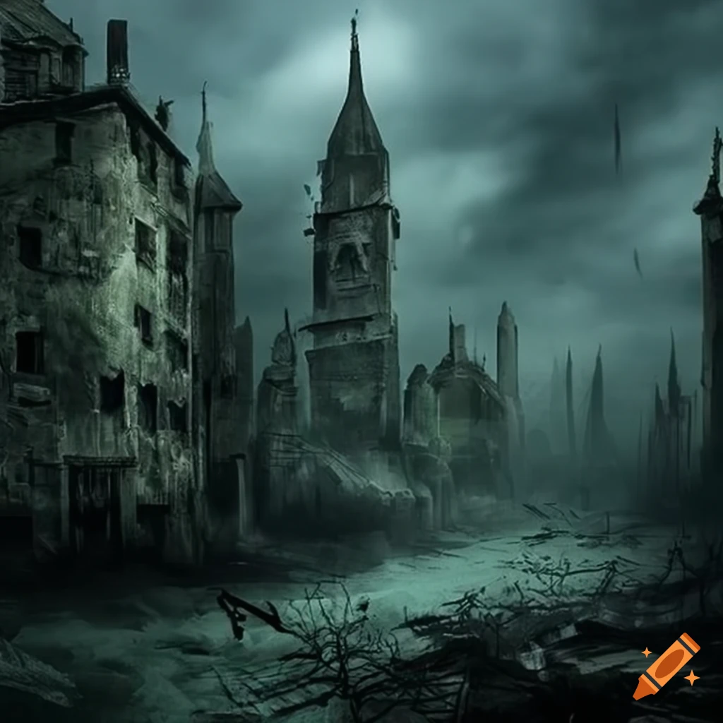 Creepy apocalypse landscape