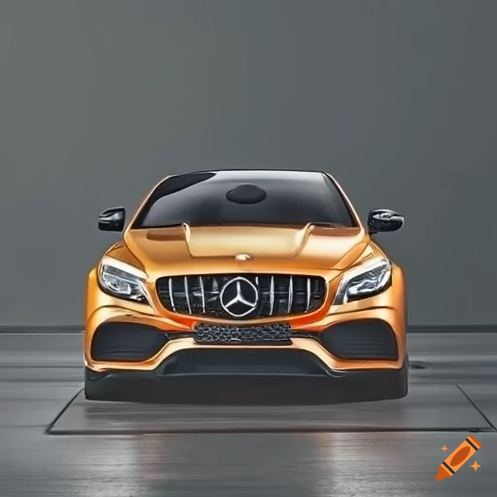 Golden orange car mercedes benz amg 63