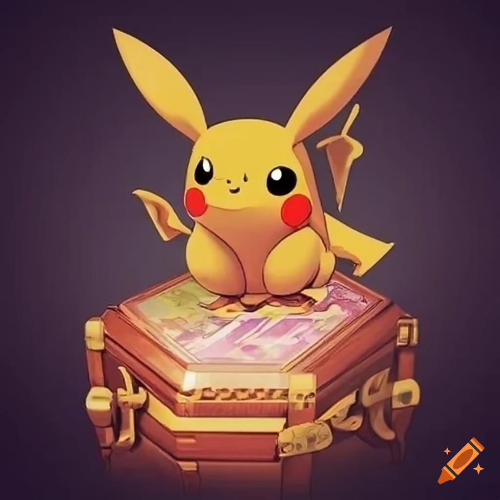 Pokémon cards in treasure chest