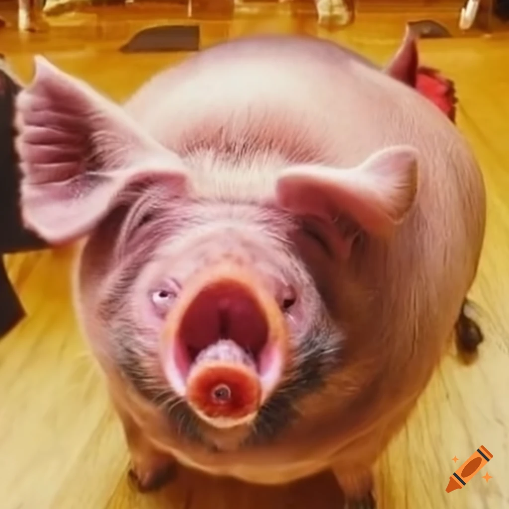 A obese hog! funny eyes