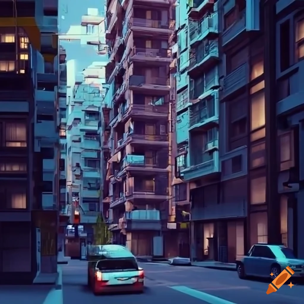 Pixel street view dense apartments on Craiyon