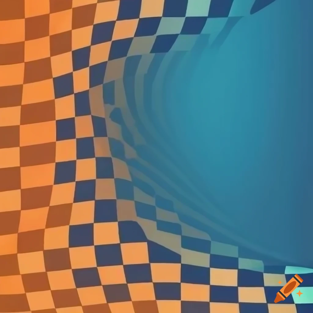 Blue and orange checkered pattern