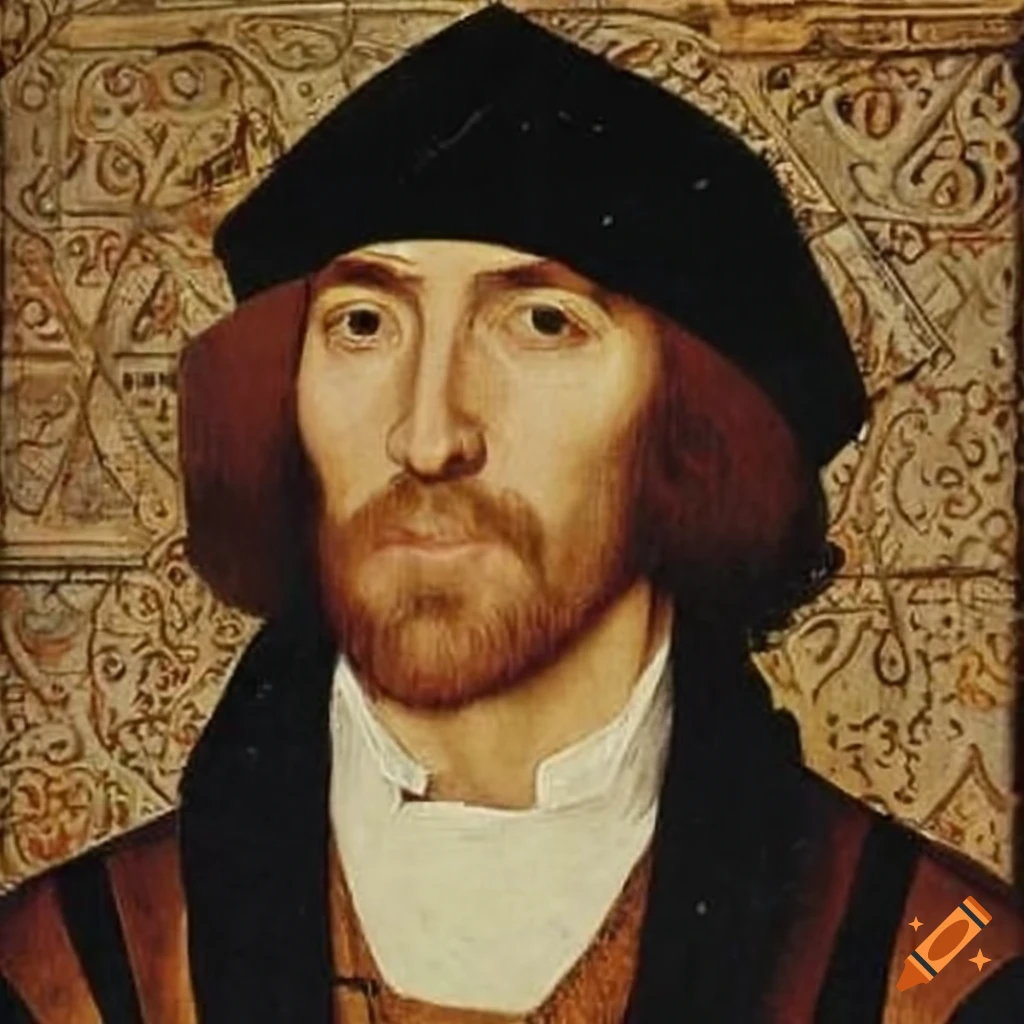 Northern renaissance portrait of george harrison, painting by hans holbein